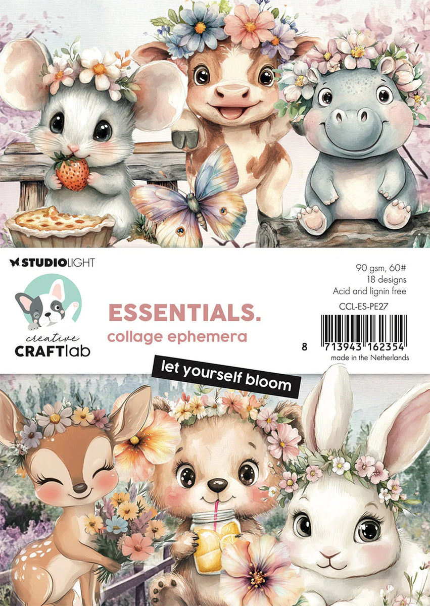 Studio Light - Collage Ephemera Let Yourself Bloom Essentials 18 Piece – Scrap en masse