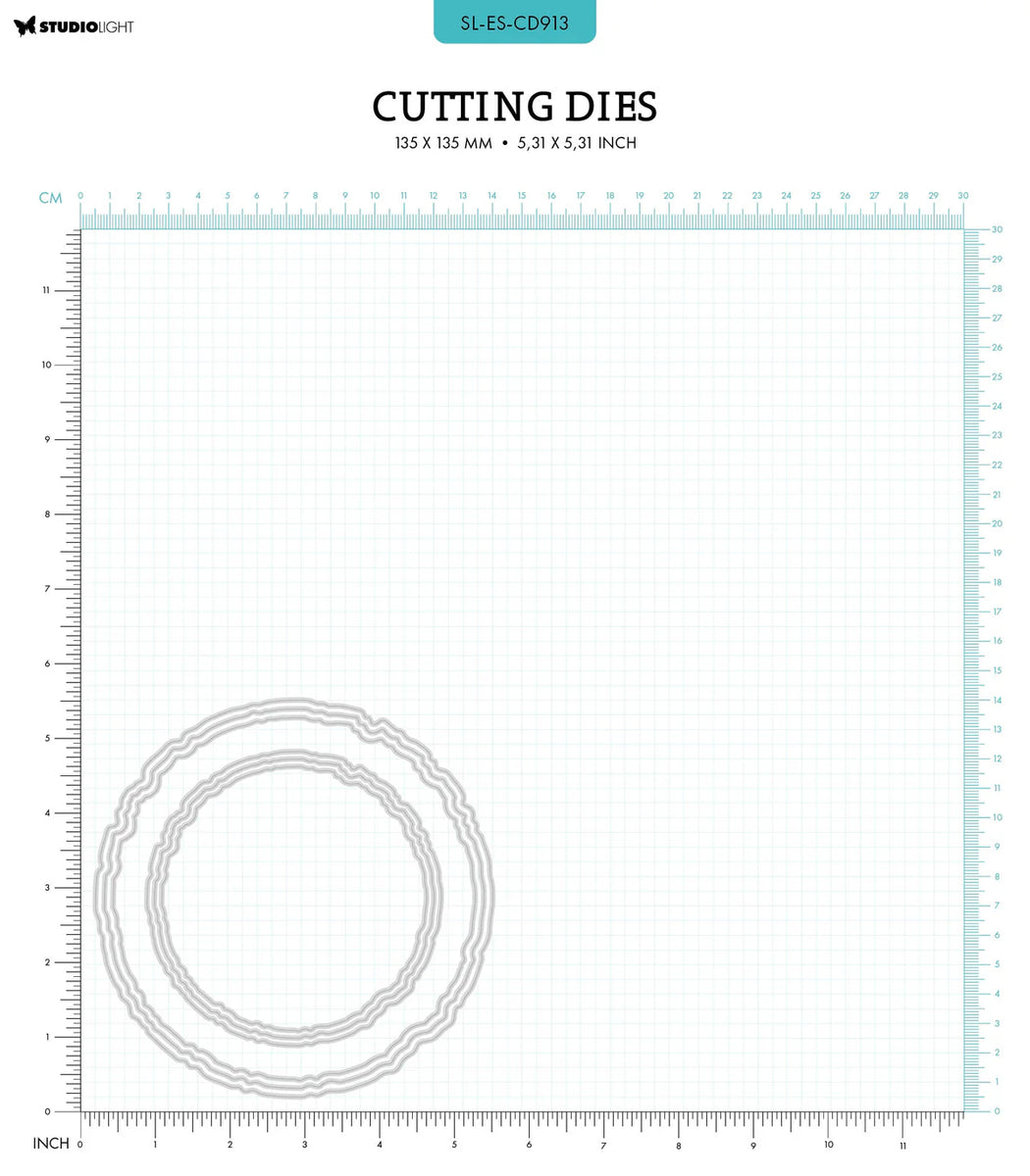 Studio Light Essentials Cutting Die Torn Edge Circles Essentials 6 PC – Scrap en masse