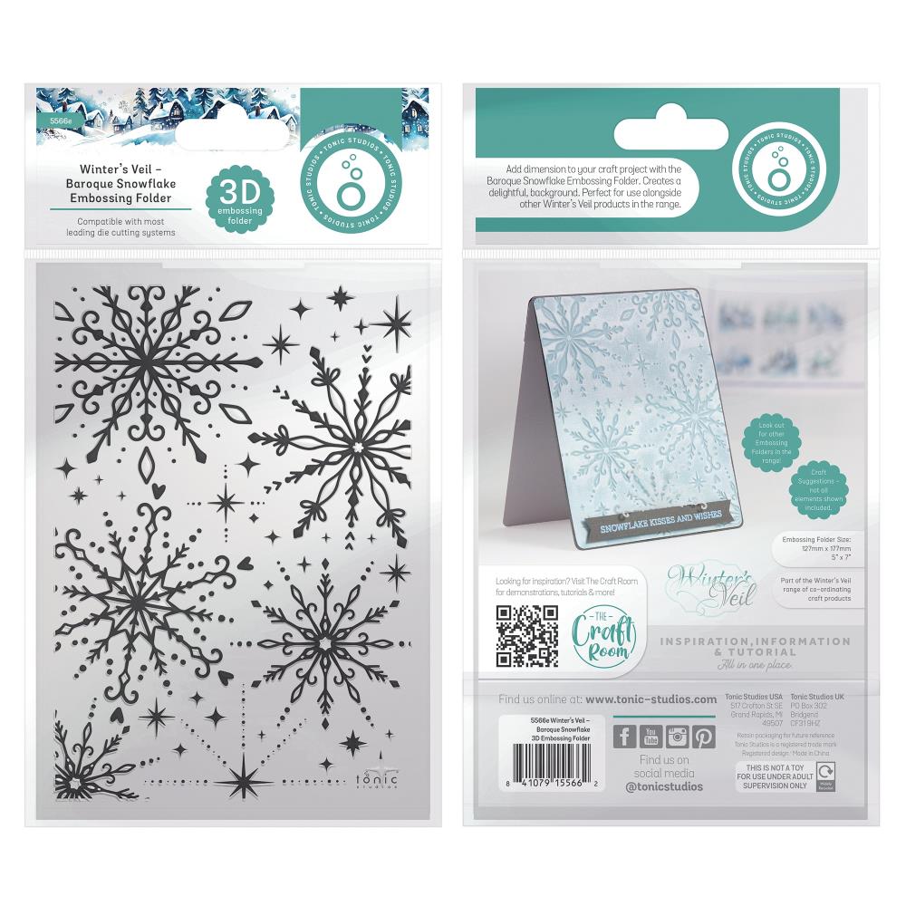 Tonic Studios 3D Embossing Folder Baroque Snowflake - Winter's Veil ...