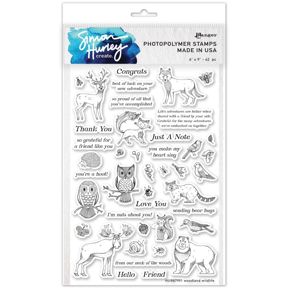 Simon Hurley - Photopolymer Stamp 6"X9" Woodland Wildlife – Scrap en masse