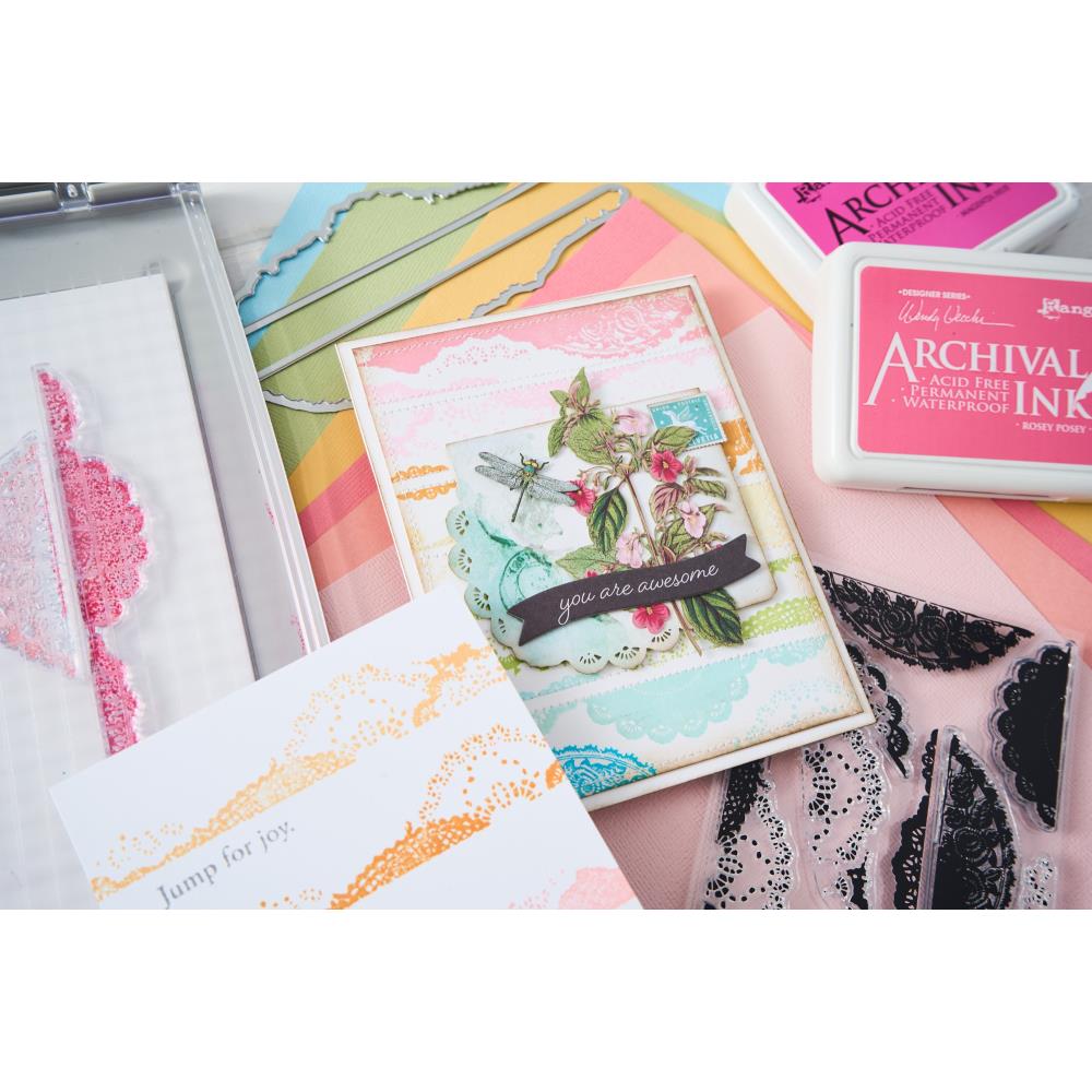 Sizzix Clear Stamps W/Framelits Dies By 49 And Market Doily Edgers ...