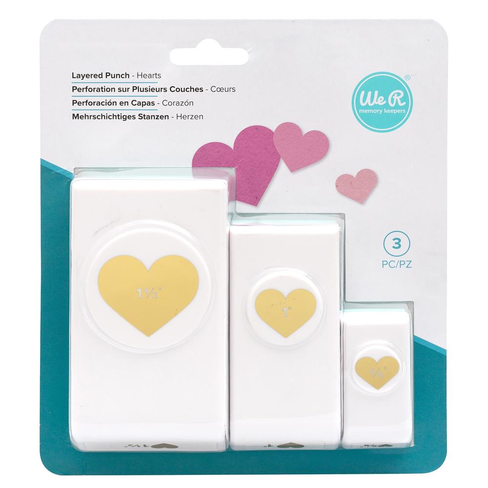 We R Layering Punches 3/Pkg Hearts – Scrap en masse
