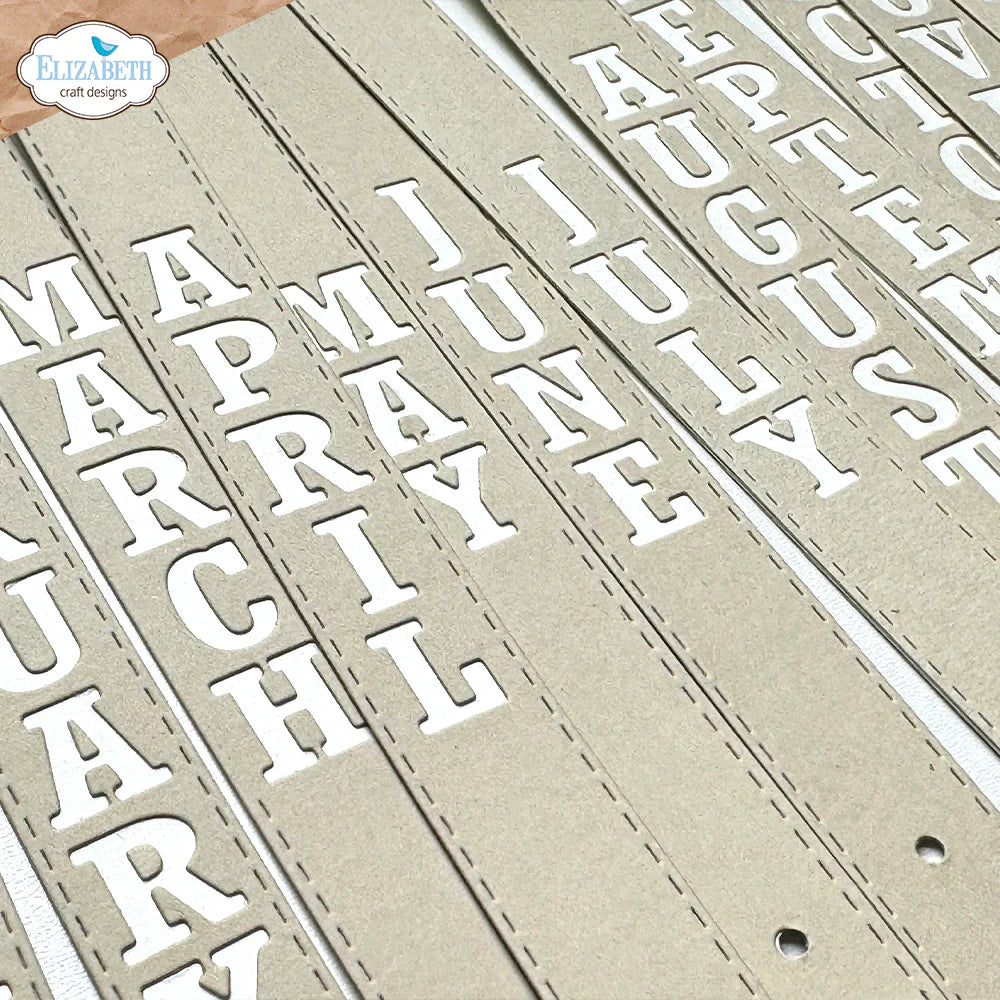 Elizabeth Craft Metal Die -Vertical Months – Scrap en masse