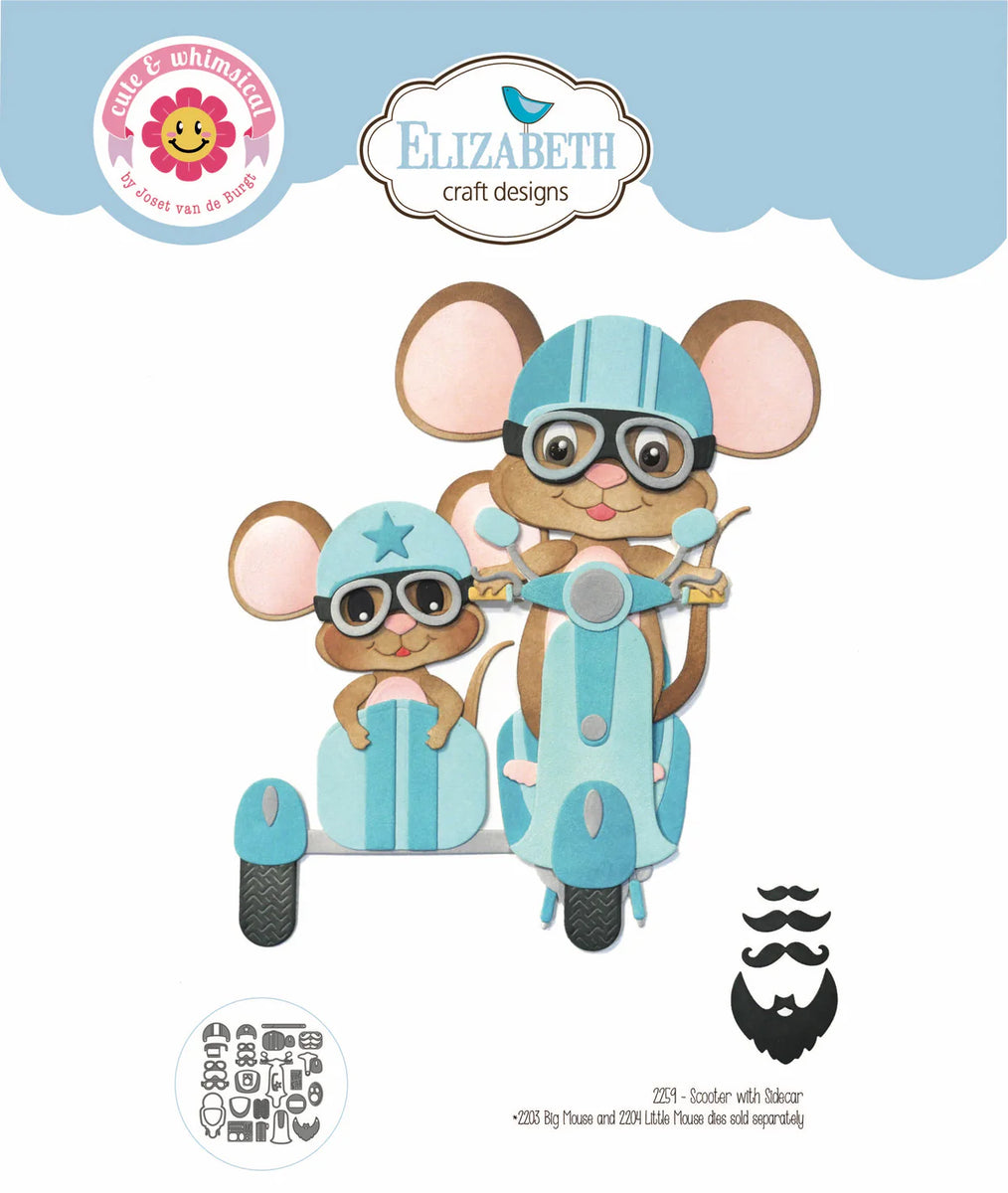 Elizabeth Craft Metal Die -Scooter with sidecar – Scrap en masse