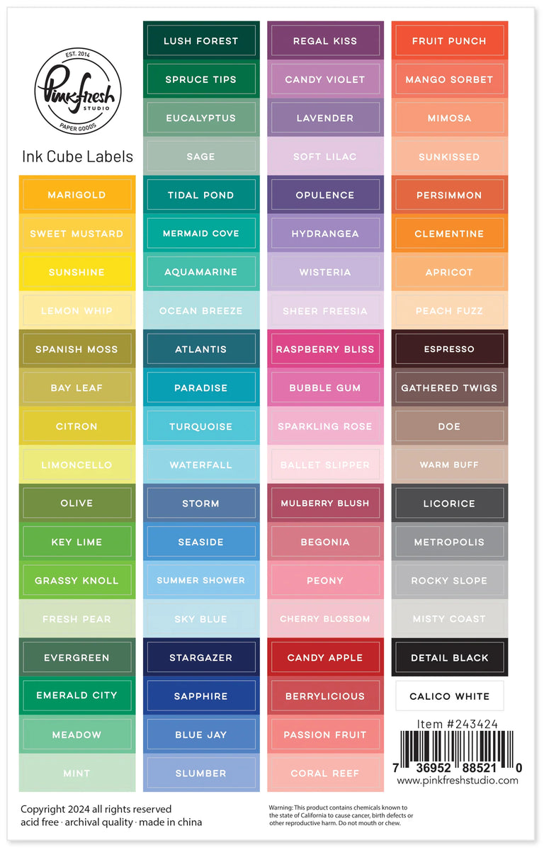 Pinkfresh Ink Cube Labels 74 Pieces – Scrap en masse