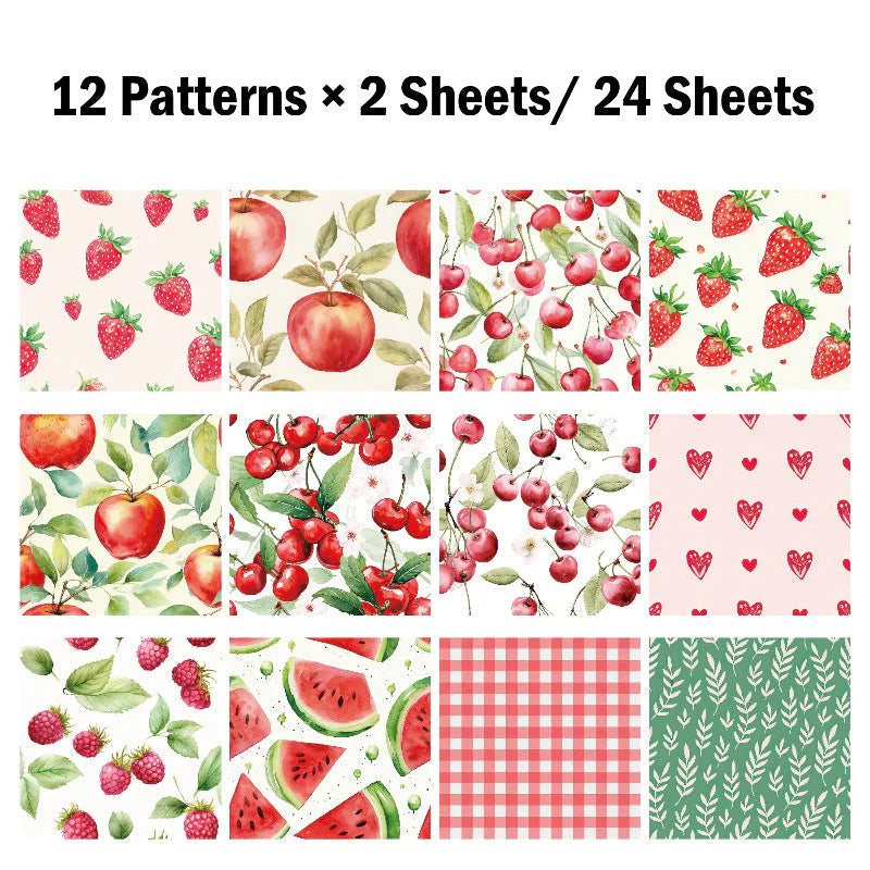 Kokorosa 24PCS 6" Sweet Fruit Scrapbook & Cardstock Paper – Scrap en masse