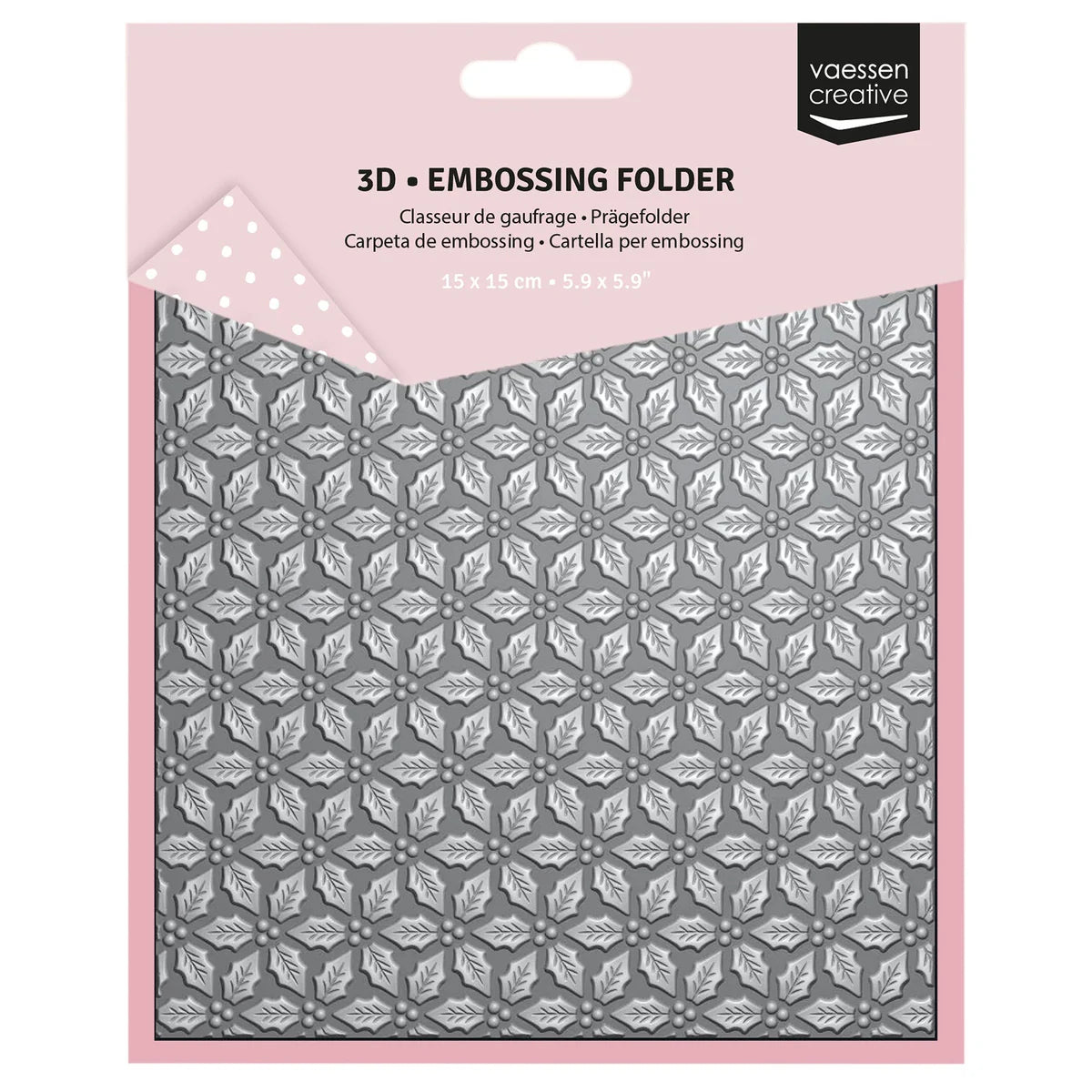 Vaessen Creative • 3D Embossing Folder Holly Leaves 15x15cm – Scrap en ...