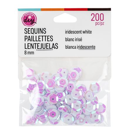 CousinDIY Cupped Sequins - White Iridescent, 8mm 200/Pkg – Scrap en masse