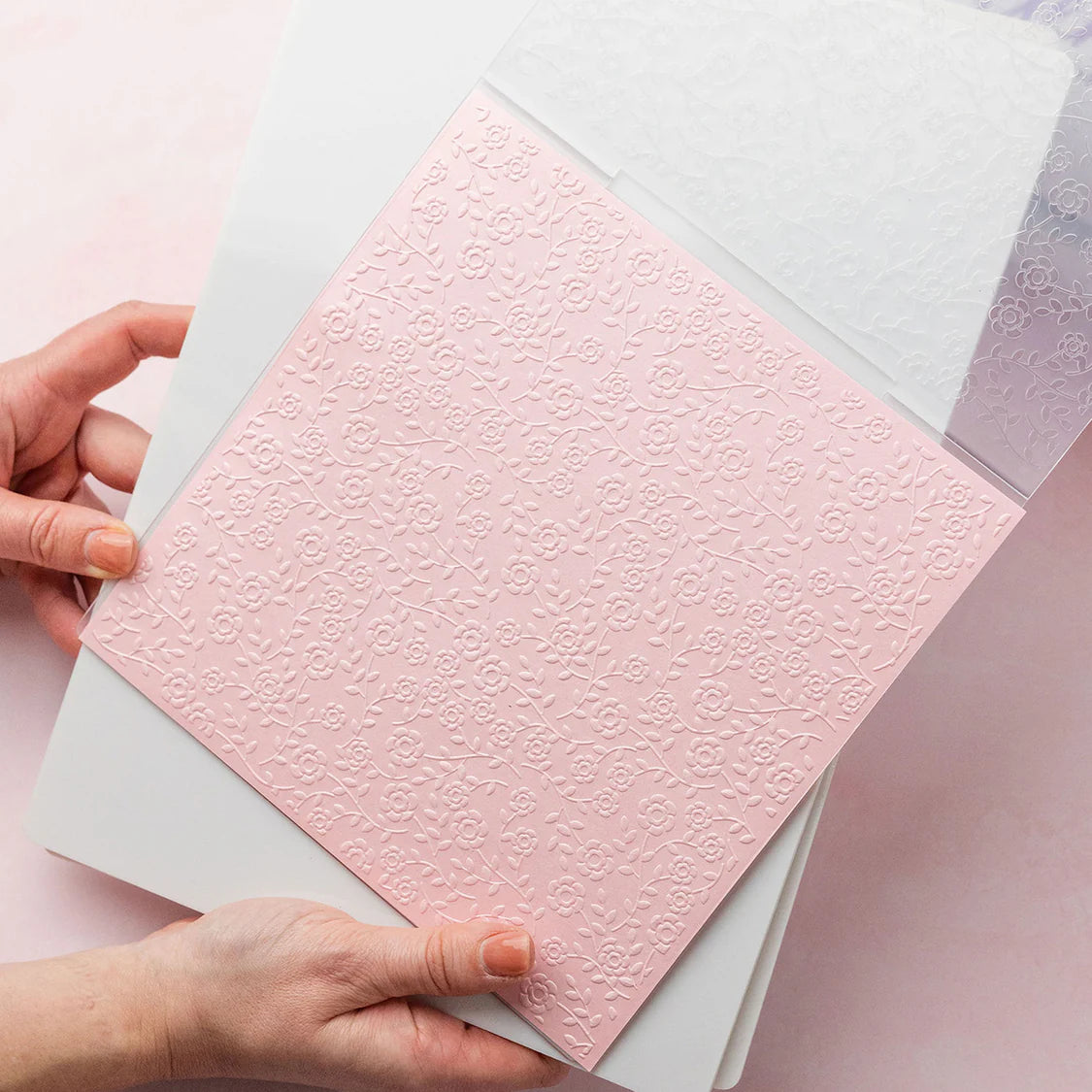 Chloe's Creative Cards - 8x8" 2D Embossing Folder - Peony Background ...