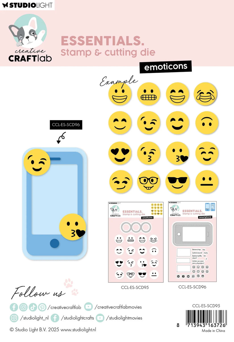 STUDIO LIGHT -Stamp & Cutting Die Emoticons Essentials 17 Pieces ...