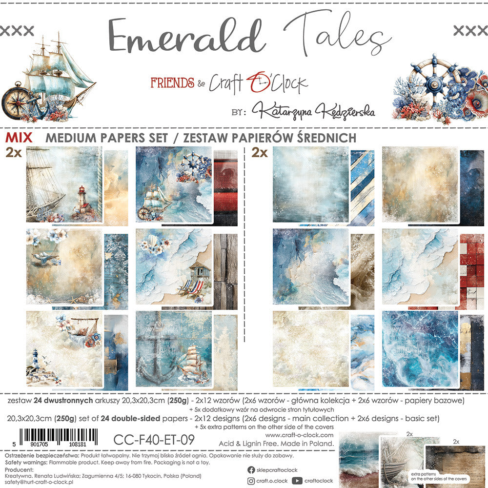 Craft O'Clock 8X8 Mix Paper Pad, Emerald Tales – Scrap en masse