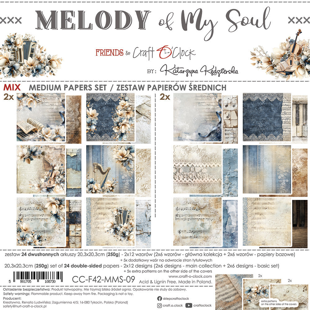 Craft O'Clock 8X8 Mix Paper Pad, Melody of My Soul – Scrap en masse