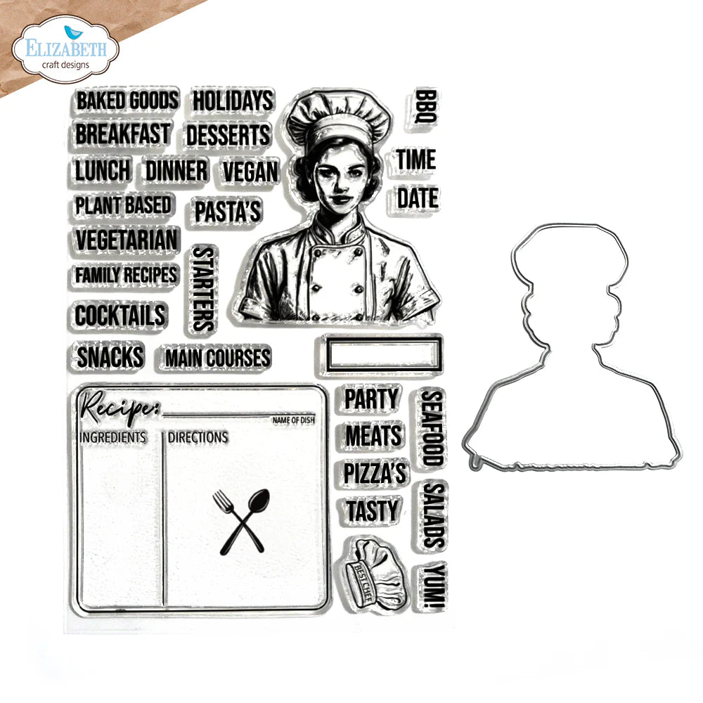 Elizabeth Craft Stamp -Let's Cook Stamp and Die Set – Scrap en masse