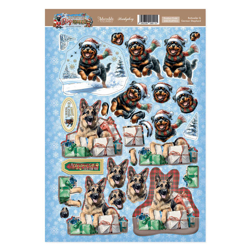 Hunkydory Crafts Rottweiler & German Shepherd Decoupage Topper Sheet ...