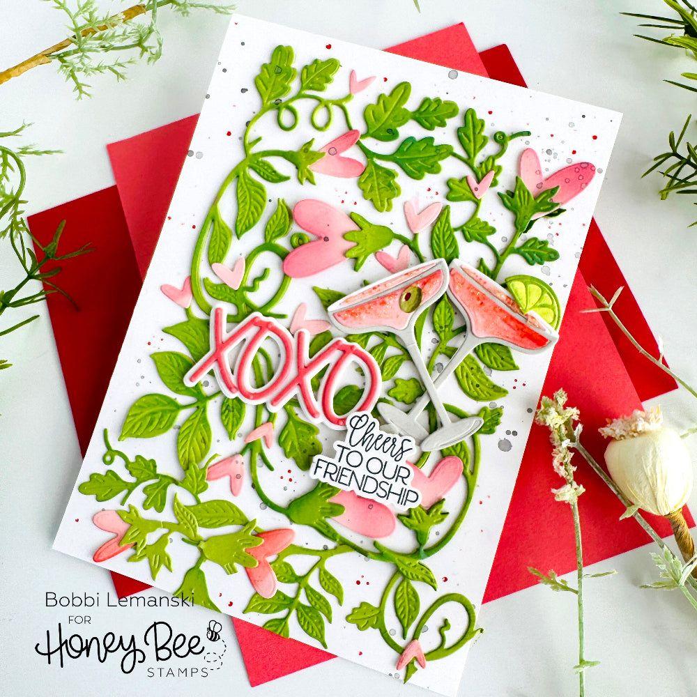 Honey Bee Stamps Bold Background Vines Of Love Dies – Scrap en masse
