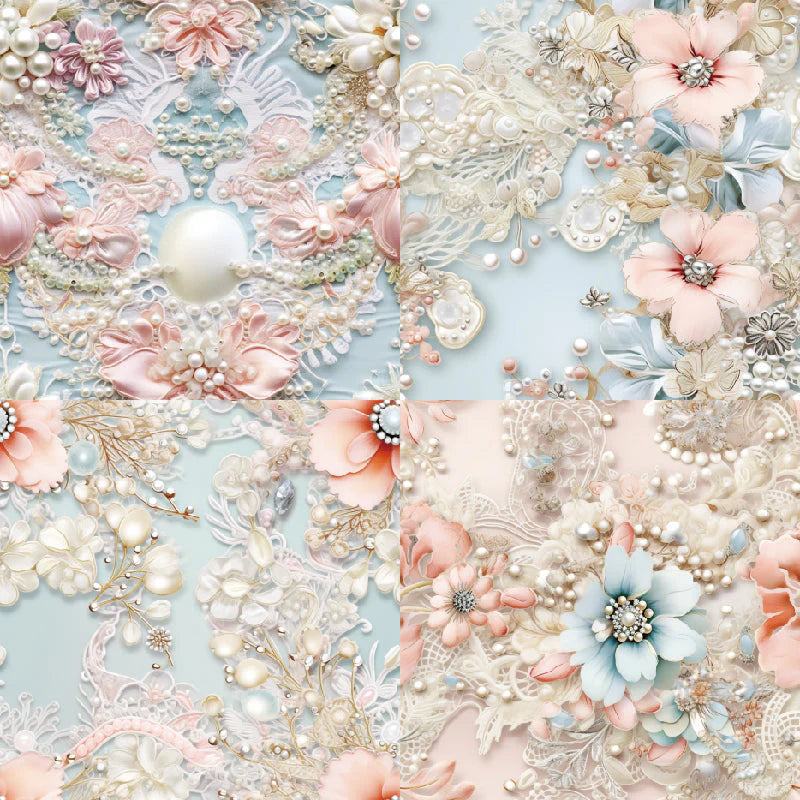 Kokorosa 24PCS 6" Pearl Embroidery Scrapbook & Cardstock Paper – Scrap ...