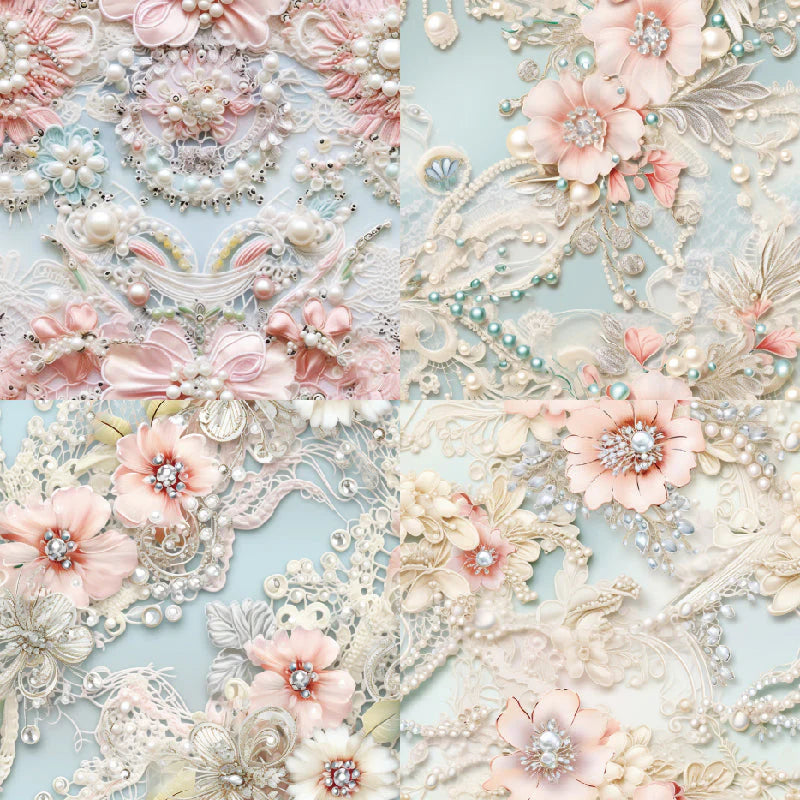 Kokorosa 24PCS 6" Pearl Embroidery Scrapbook & Cardstock Paper – Scrap ...