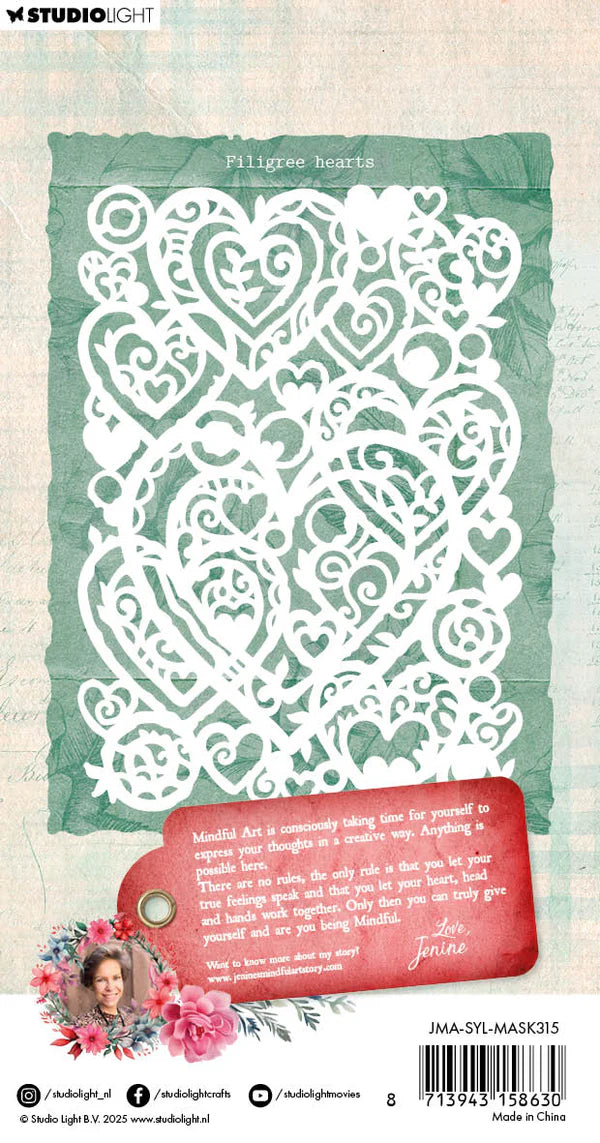 STUDIO LIGHT - Mask Filigree Hearts Sending You Love – Scrap en masse