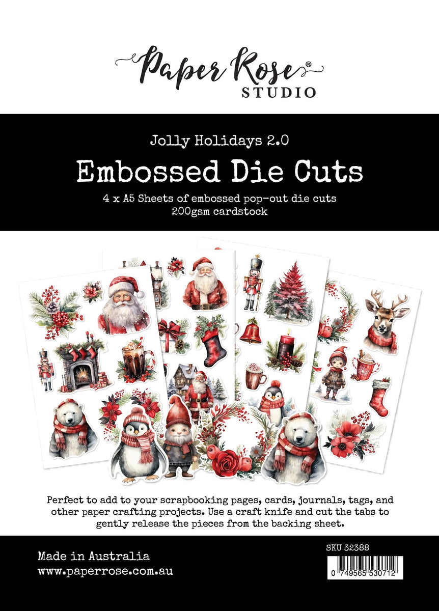 Paper Rose Jolly Holidays 2.0 Embossed Die Cuts – Scrap en masse
