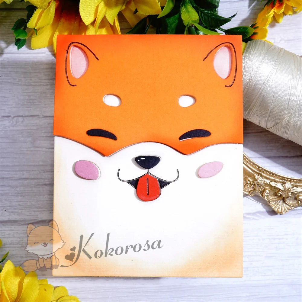 Kokorosa- Metal Cutting Dies with Cute Shiba Inu Background Board ...