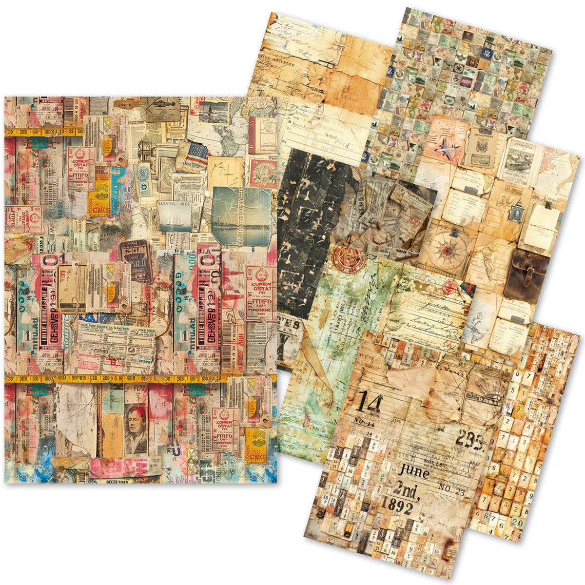 Ciao Bella Craftmix Journey Ahead Mixed A5 Paper Pack - 8 Sheets (Tiss ...