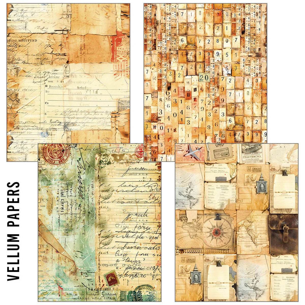 Ciao Bella Craftmix Journey Ahead Mixed A5 Paper Pack - 8 Sheets (Tiss ...