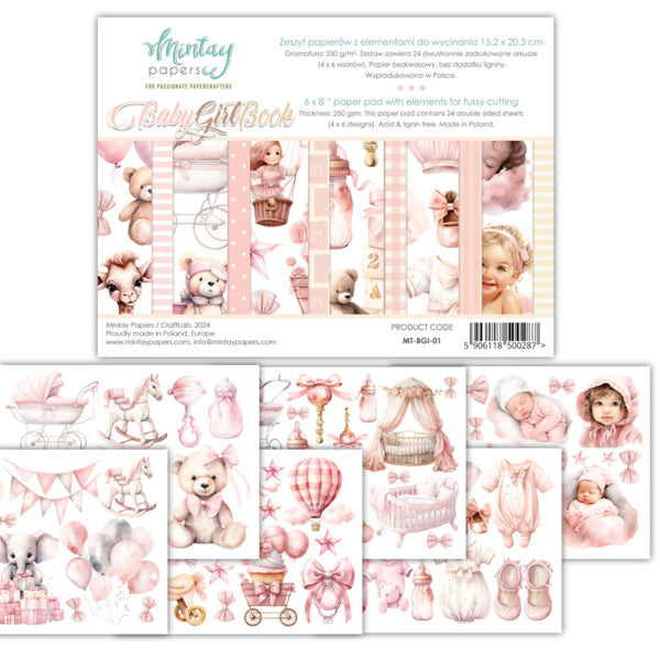 Mintay Papers Cutout Elements Notebook - BABY GIRL 15x20 – Scrap en masse