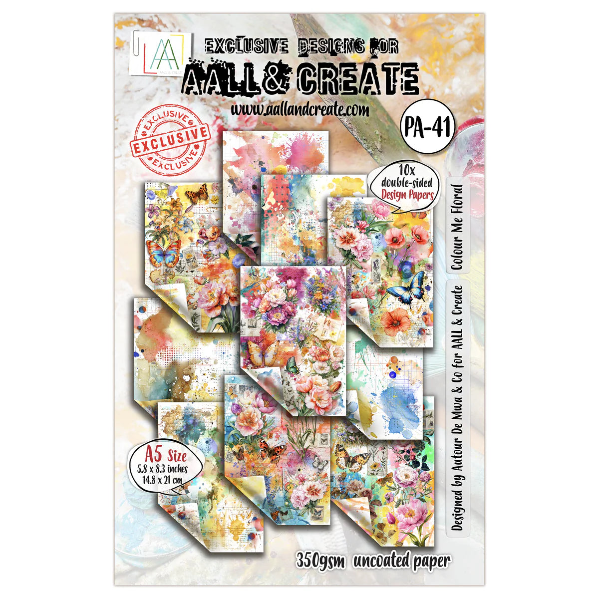 AALL and Create - A5 Design Paper - Colour Me Floral – Scrap en masse