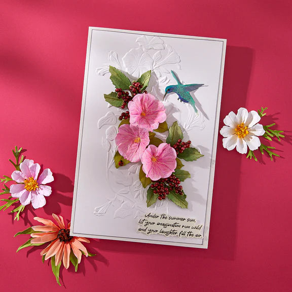 Spellbinders Petunia and Hummingbird Etched Dies from the Summer Solst ...