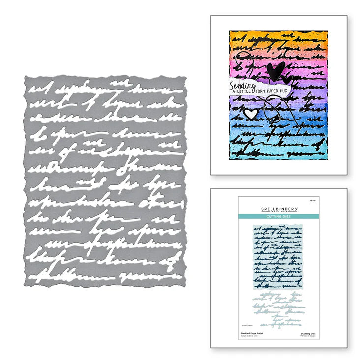 Spellbinders Deckled Edge Script Etched Dies from the Beautifully Impe ...