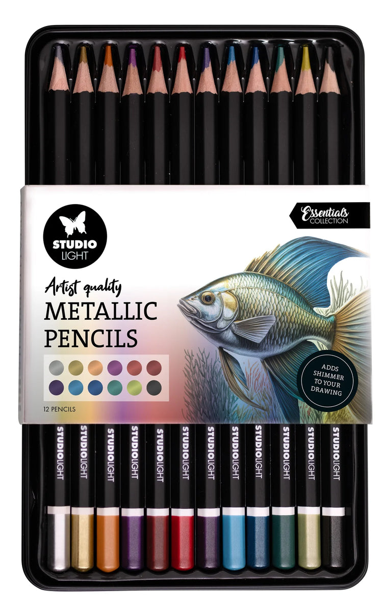 Studio Light Pencils 12 Colors With Metallic Finish – Scrap en masse