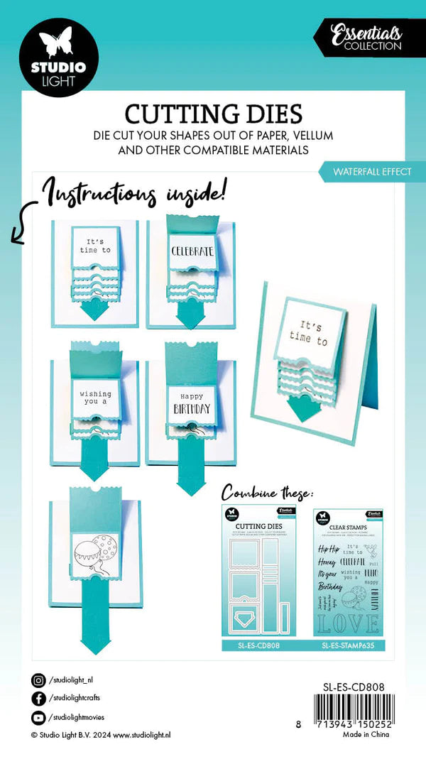 Studio light - Cutting Dies Waterfall Effect Essentials 9 PC – Scrap en ...