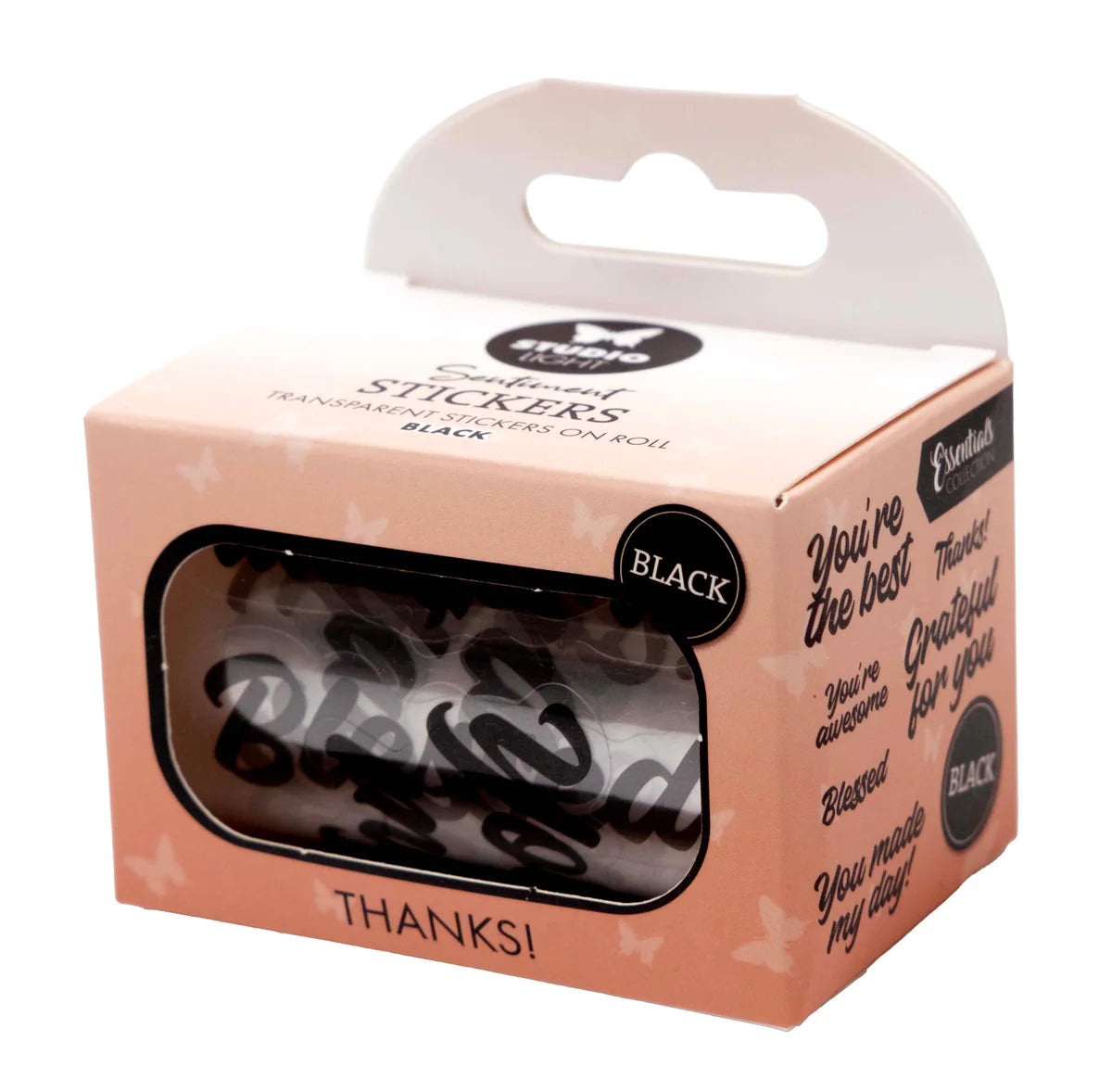 Studio Light Clear Stickers Black - Thanks! Essentials 5 Meter – Scrap ...