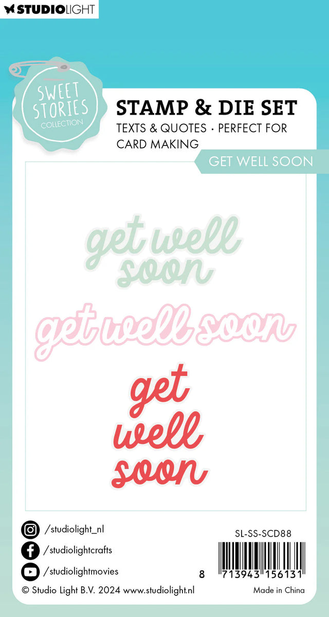 Studio Light Essentials Stamp & Cutting Die Get Well Soon Sweet Storie ...