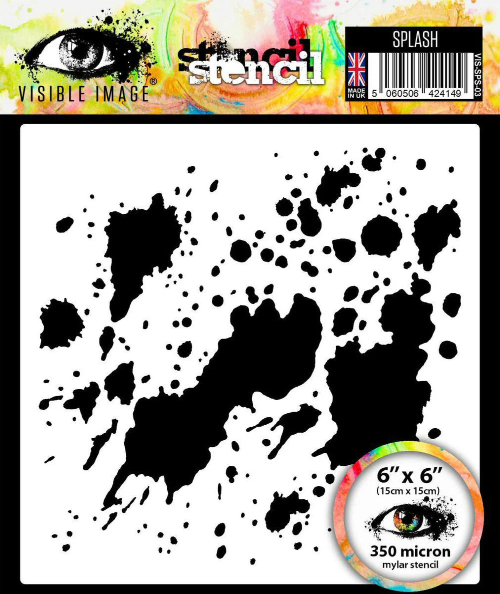 Visible Image Splash Stencil - 6 x 6 – Scrap en masse