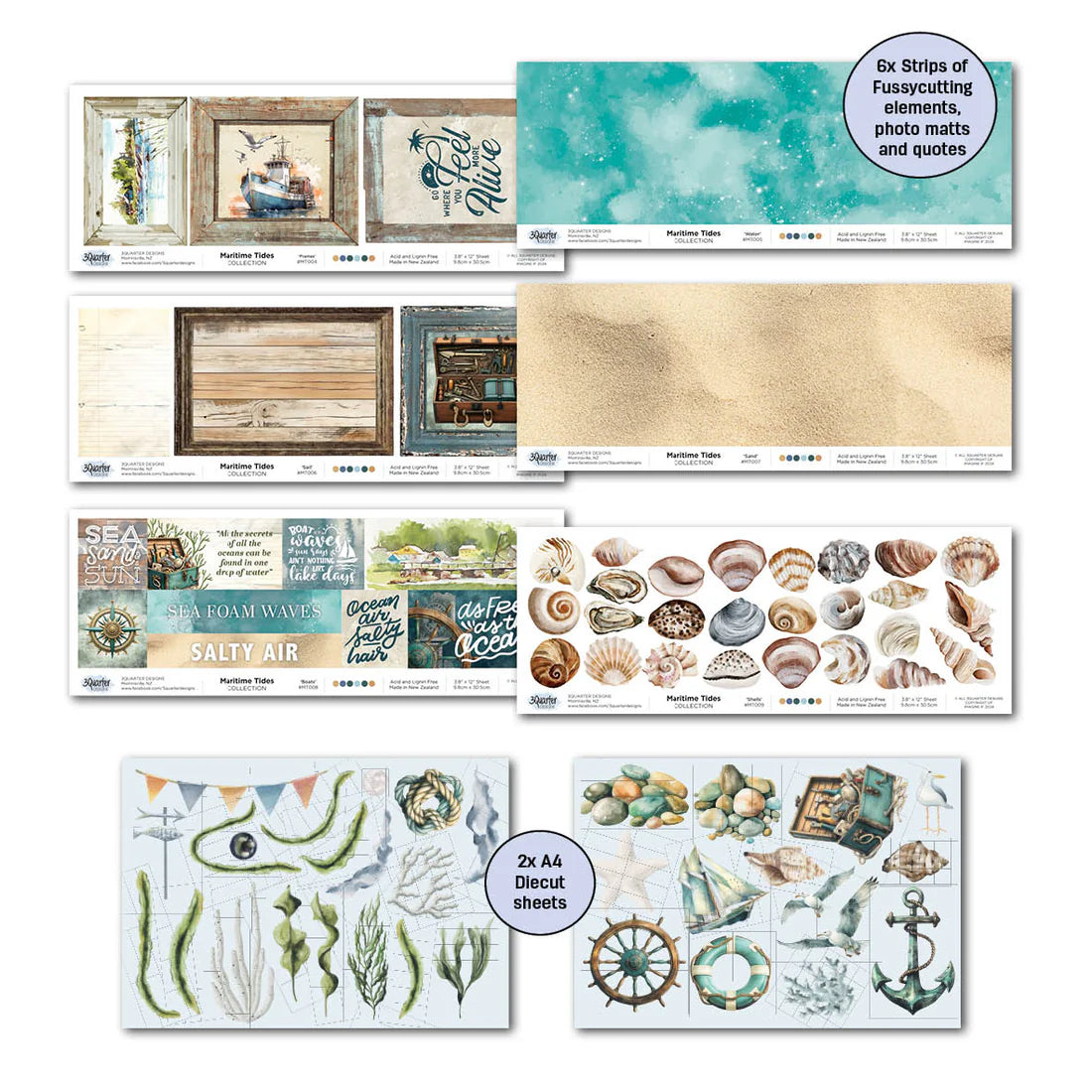 3Quarter Designs Maritime Tides 12x12 Scrapbook Collection – Scrap en masse