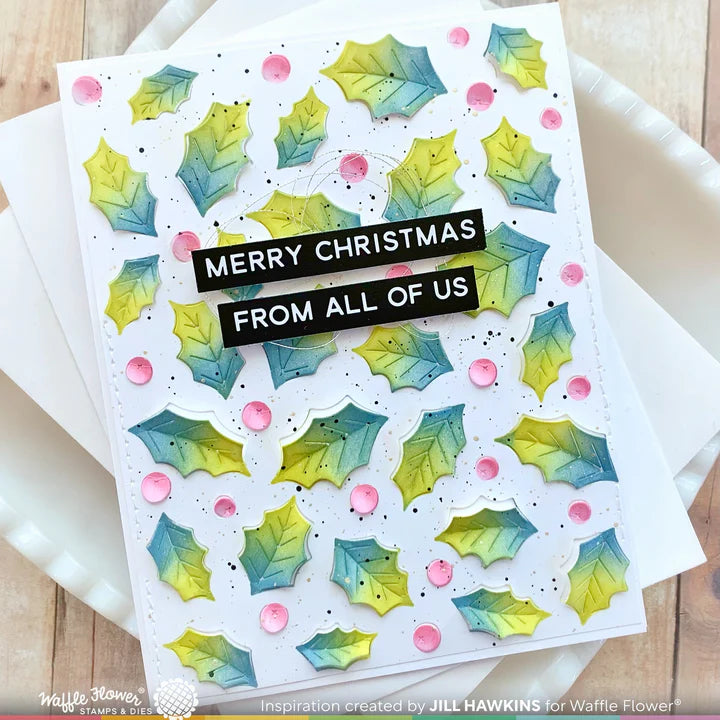 Waffle Flower Holly Jolly Background Stencil – Scrap en masse