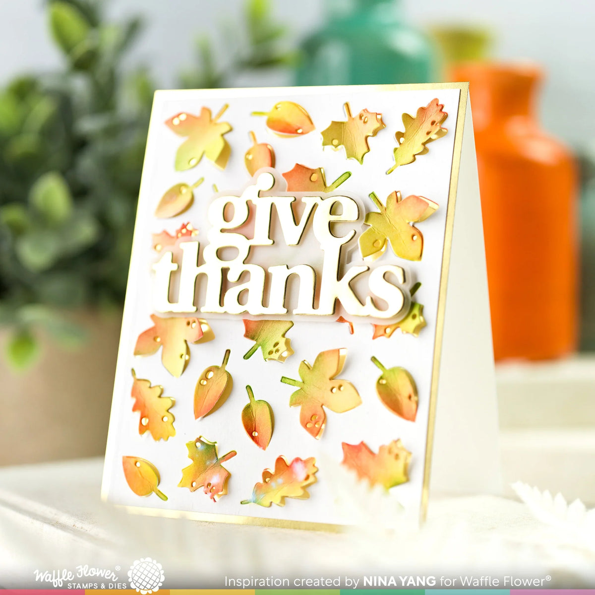 Waffle Flower Fall leaves Background Stencil – Scrap en masse